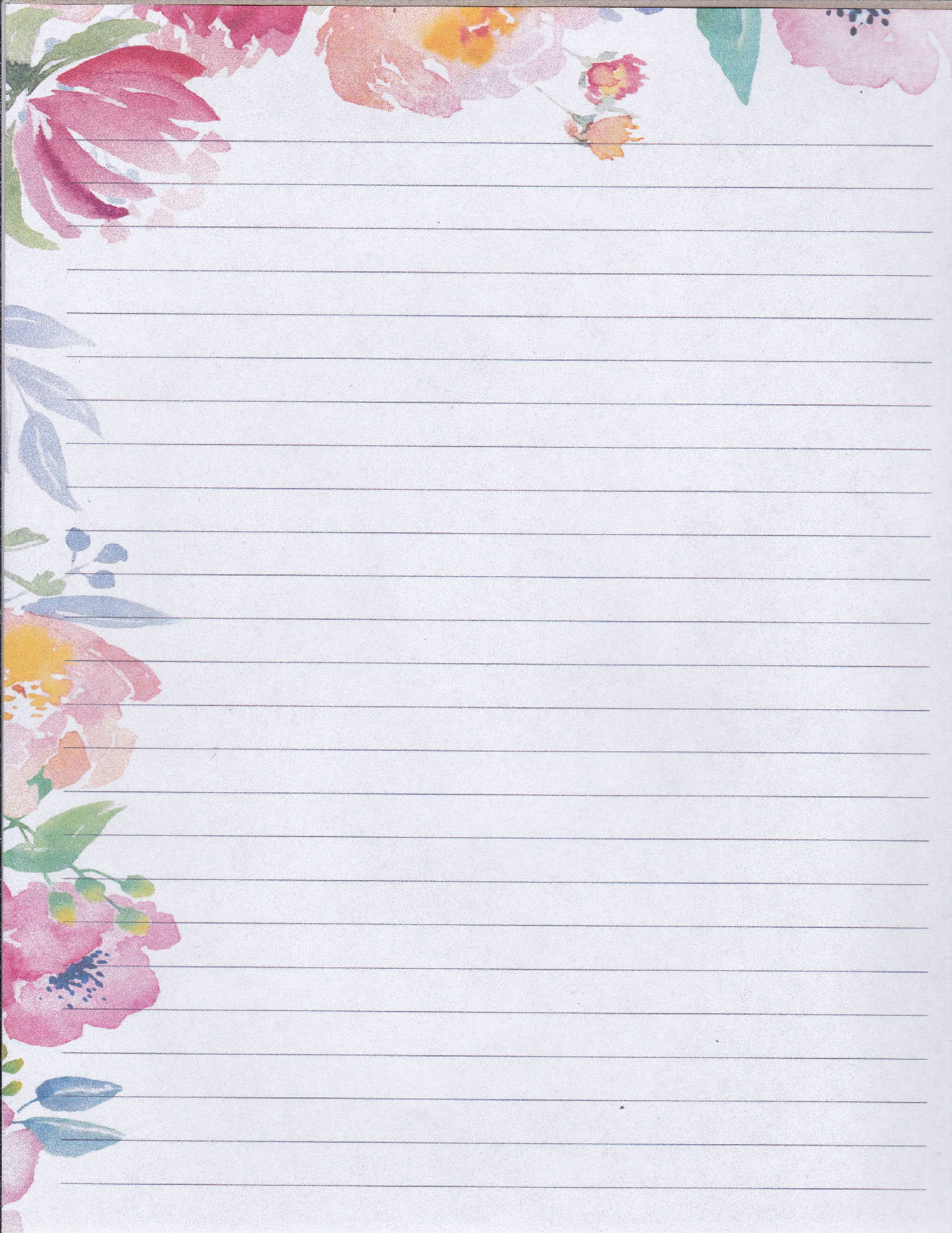 Nice Floral Edged Lined Writing Paper 8.5x11 25 - Etsy