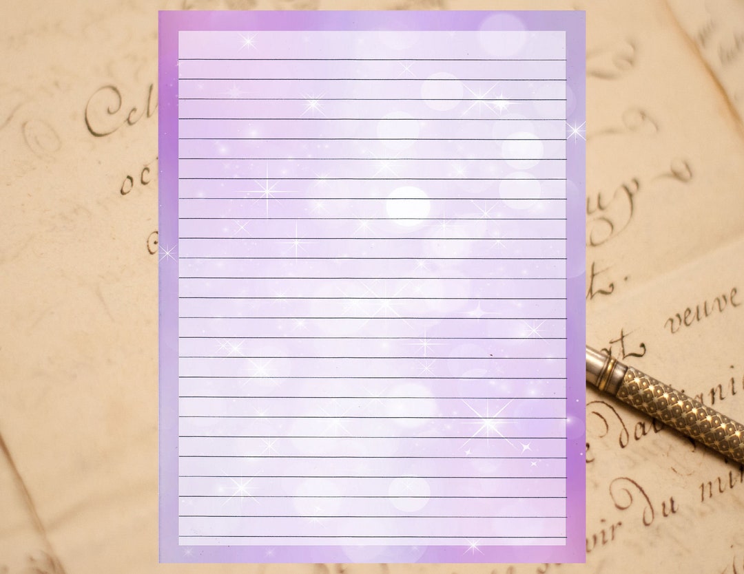 Whimsical Border Fine Lined Stationery 8.5" X 11" 25 Sheets and 10 ...