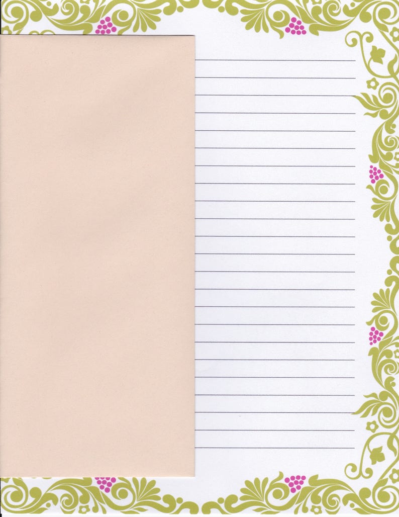 Classic Colonial Design Bordered Fine Lined Stationery 8.5" X 11" 25 ...