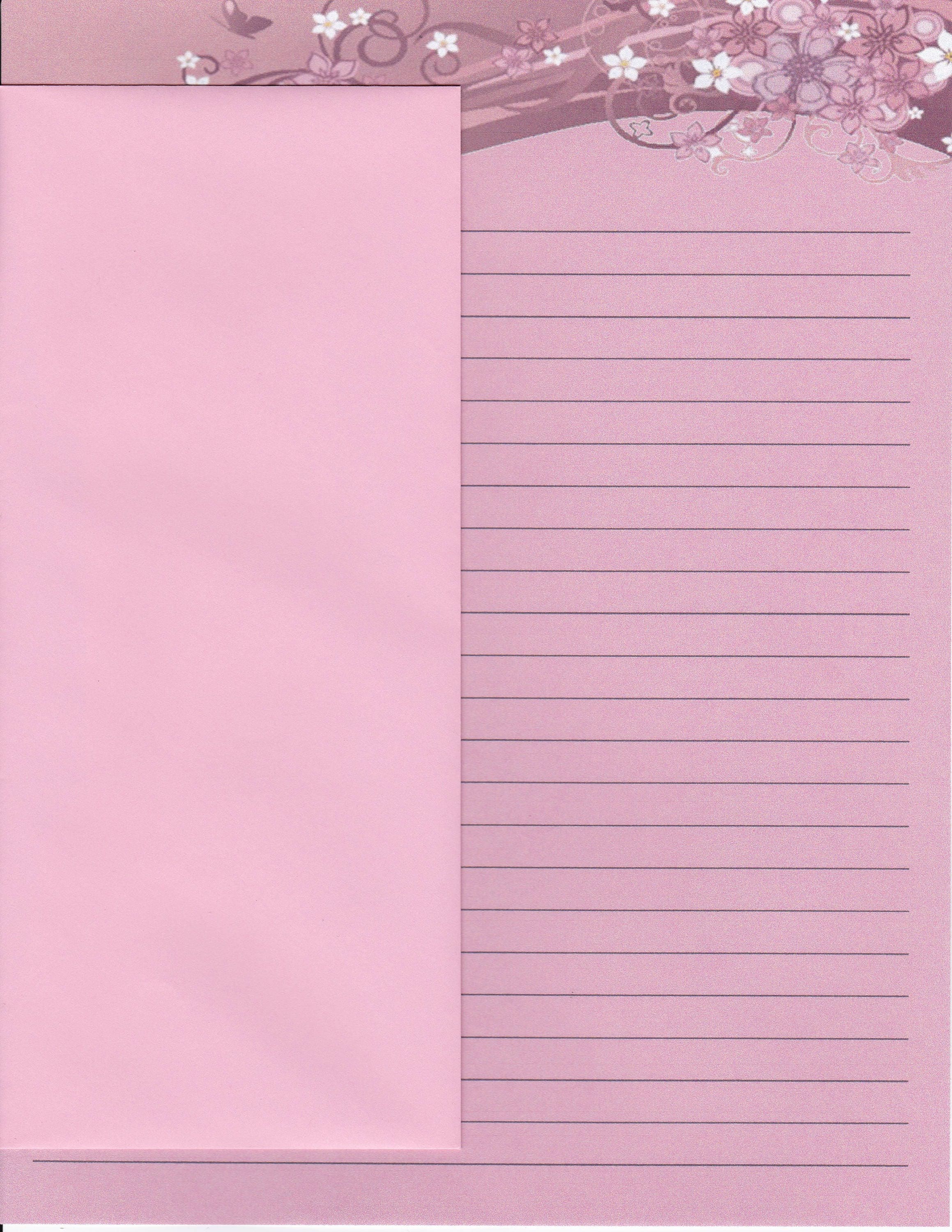 Whimsical Design Lined Stationery 8.5" X 11" 25 Sheets and 10 Color Co ...