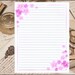 Pink Floral Border Lined Stationery 8.5x11 25 | Etsy