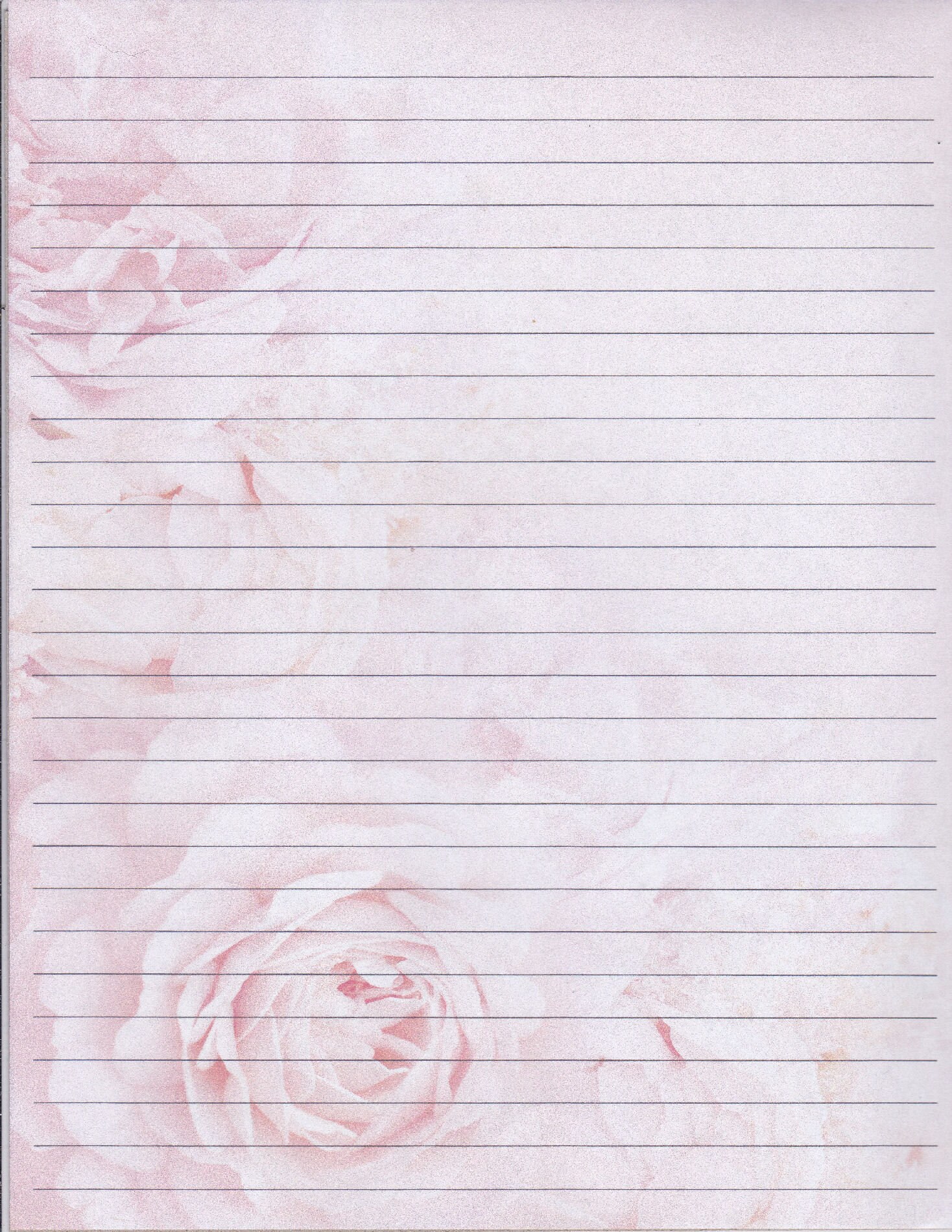 Pink Floral Background Writing Paper 8.5x11 With | Etsy