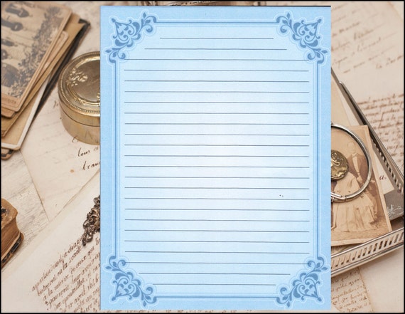 Classic Blue Pattern Lined Stationery 8.5 X 11 25 | Etsy