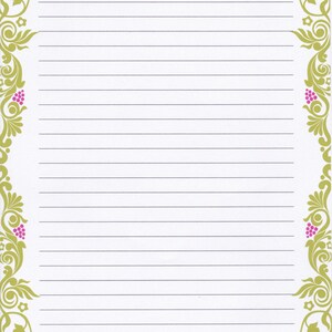 Classic Colonial Design Bordered Fine Lined Stationery 8.5" X 11" 25 ...