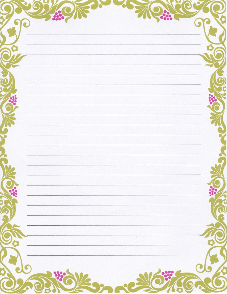 Classic Colonial Design Bordered Fine Lined Stationery 8.5" X 11" 25 ...