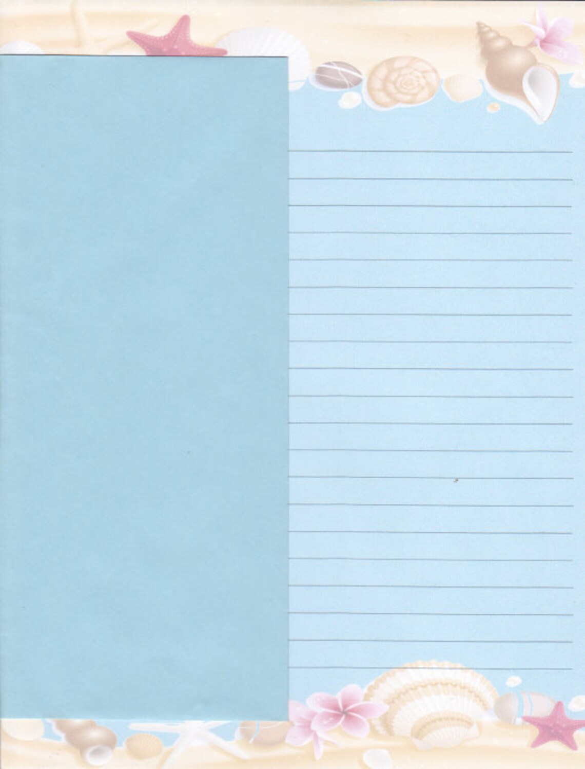 Seashore Inspired Lined Stationery 8.5 X 11 25 - Etsy