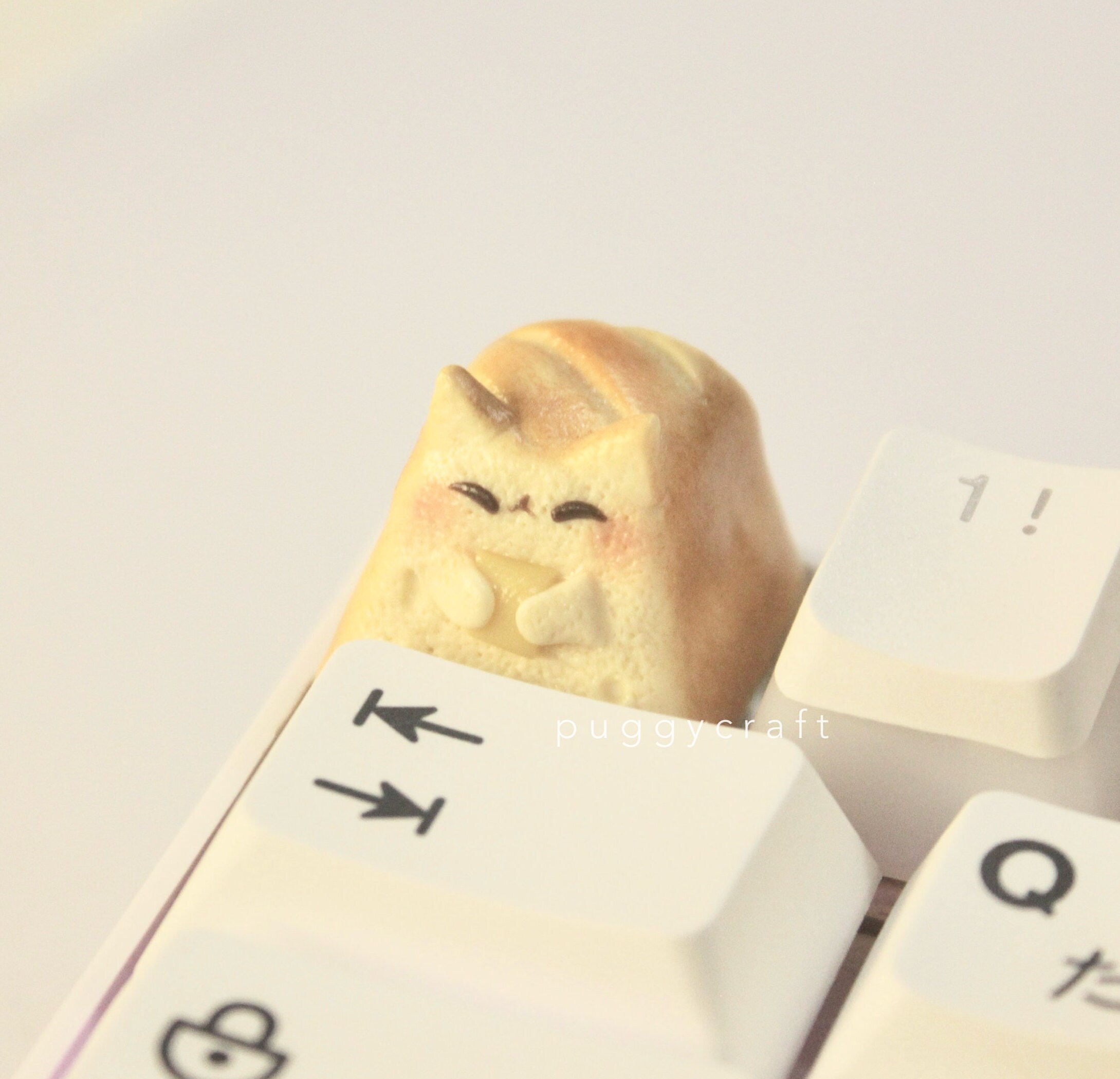 Loaf Bread Kitty With Bread Charm Handmade Artisan Keycap - Etsy