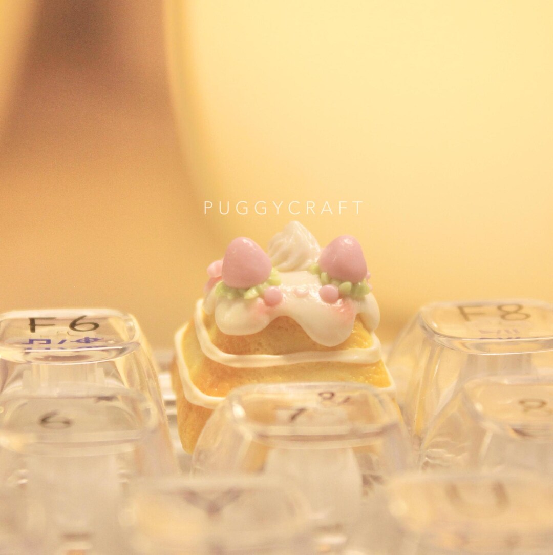 Pastel Coquette Strawberry Pastry - Handmade Artisan Keycap - Etsy