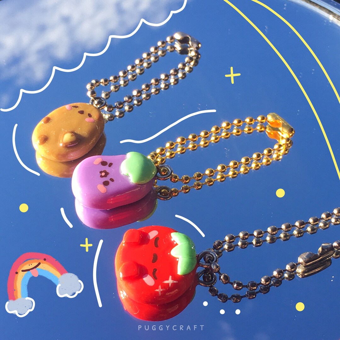 Kawaii Cute Flat Food Keychains - Polymer Clay Charms - Etsy