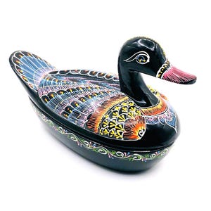 Vintage Lacquered Duck Trinket Box: Hand Painted Jewelry Jar - Etsy