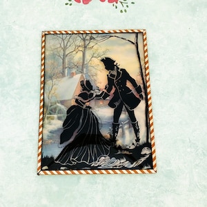 Vintage Silhouette, Courting Couple Silo, Convex Glass Silhouette ...
