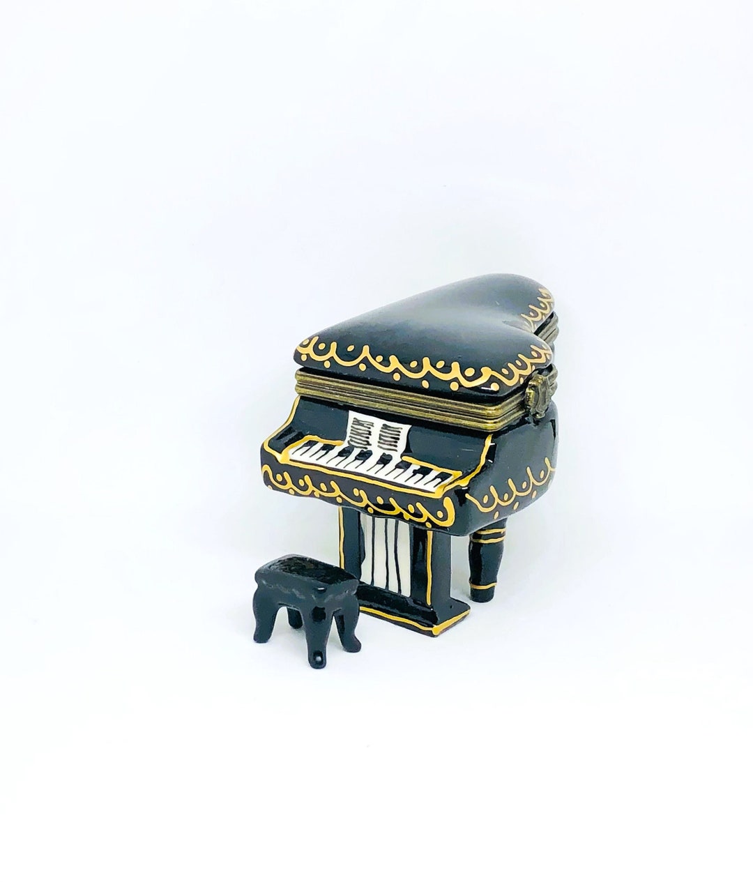 Vintage Piano Box, Trinket Box, Piano Box, Piano Gift, Hinged Piano Box ...
