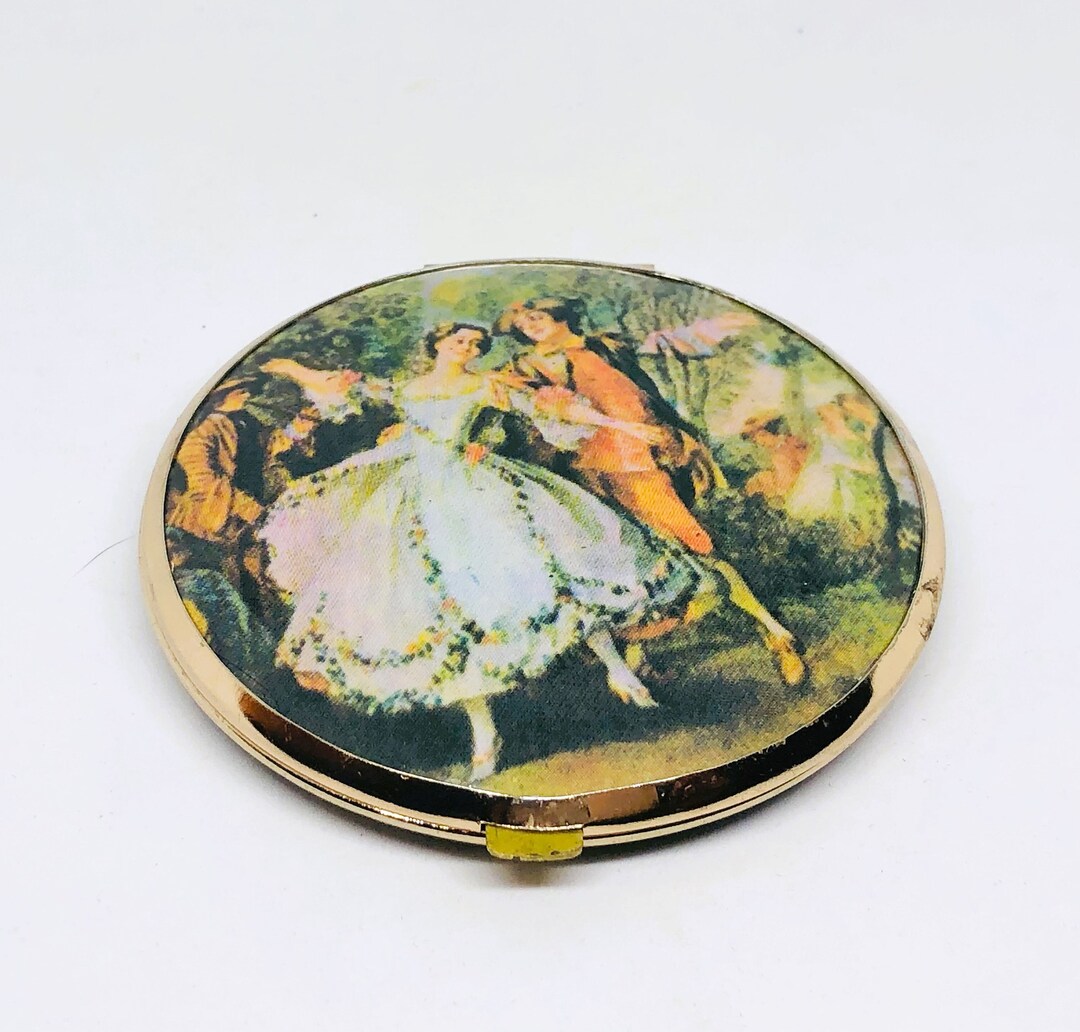 Vintage Mirror Compact, Victorian Compact, Powder Compact, Dancing ...