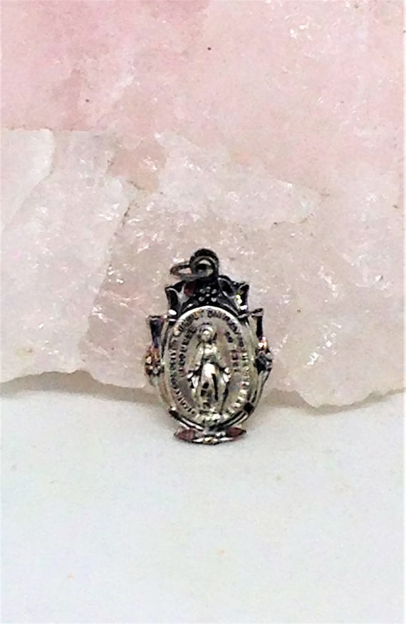 Antique Mary Medal Miraculous Mary Medal Sterling Silver | Etsy