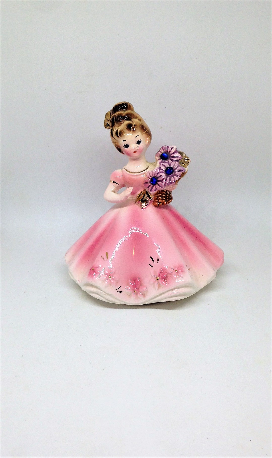 Josef Originals, September Birthstone, Pink Lady Figurine, Flower Girl ...