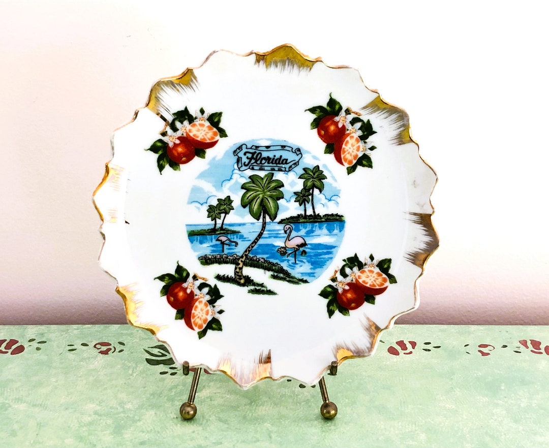 Vintage Florida Souvenir, Florida Decor, Florida Plate, Florida Display ...