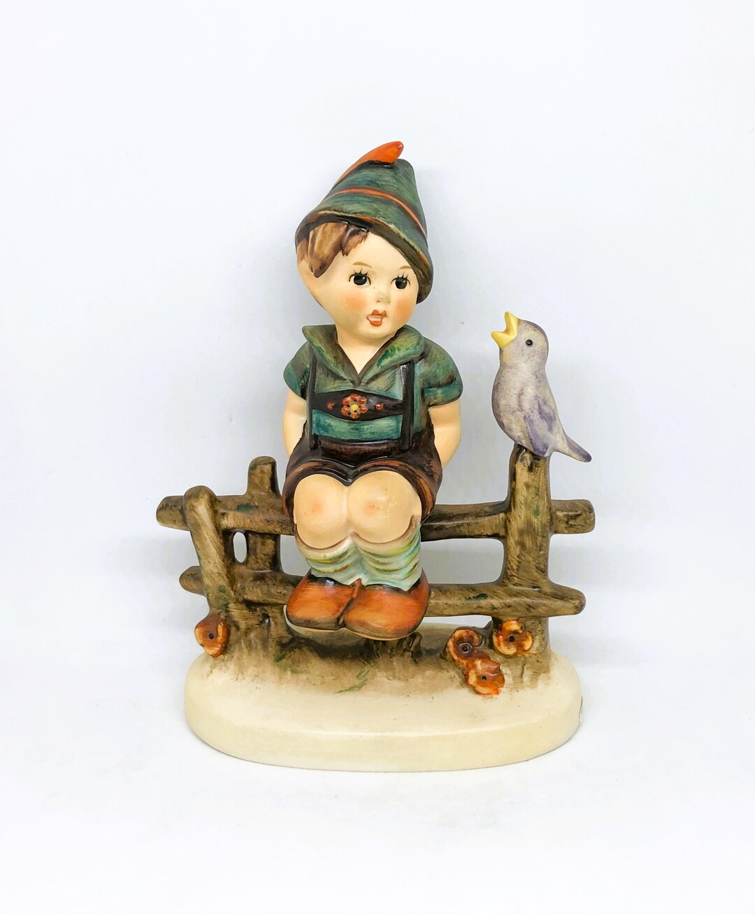 Vintage Goebel Hummel, Hummel Boy Figurine, Boy Sitting on Fence With ...