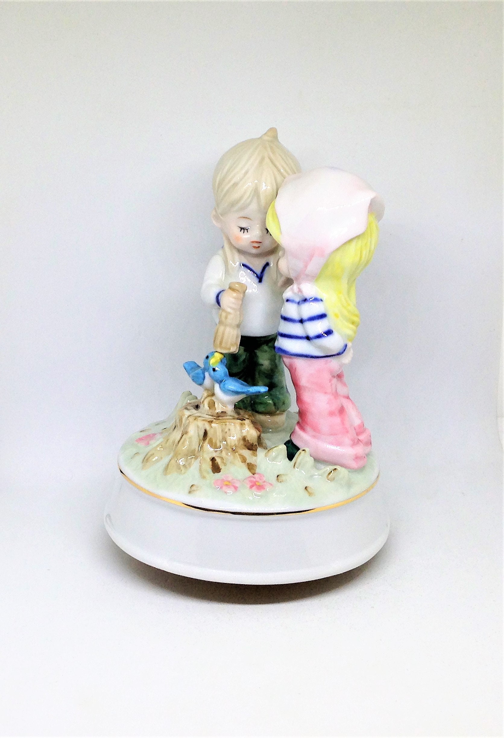 Vintage Music Box Musical Figurine Boy Girl Music Box | Etsy