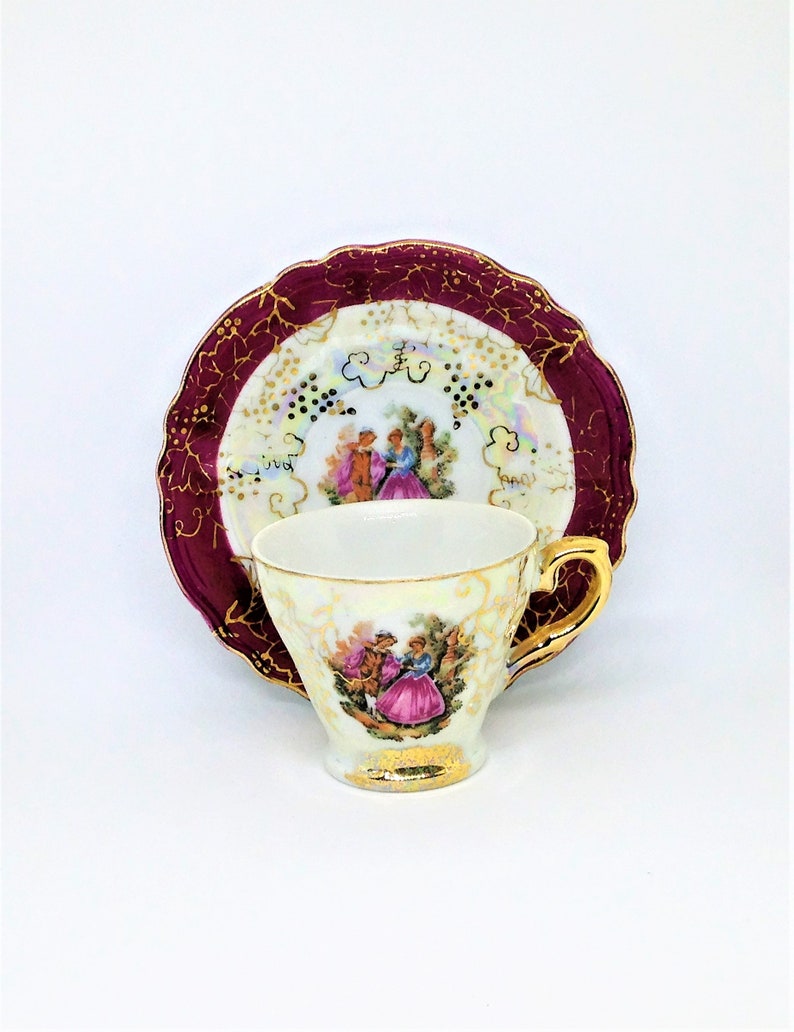 Vintage Teacup Victorian Teacup Courting Couple Dining | Etsy