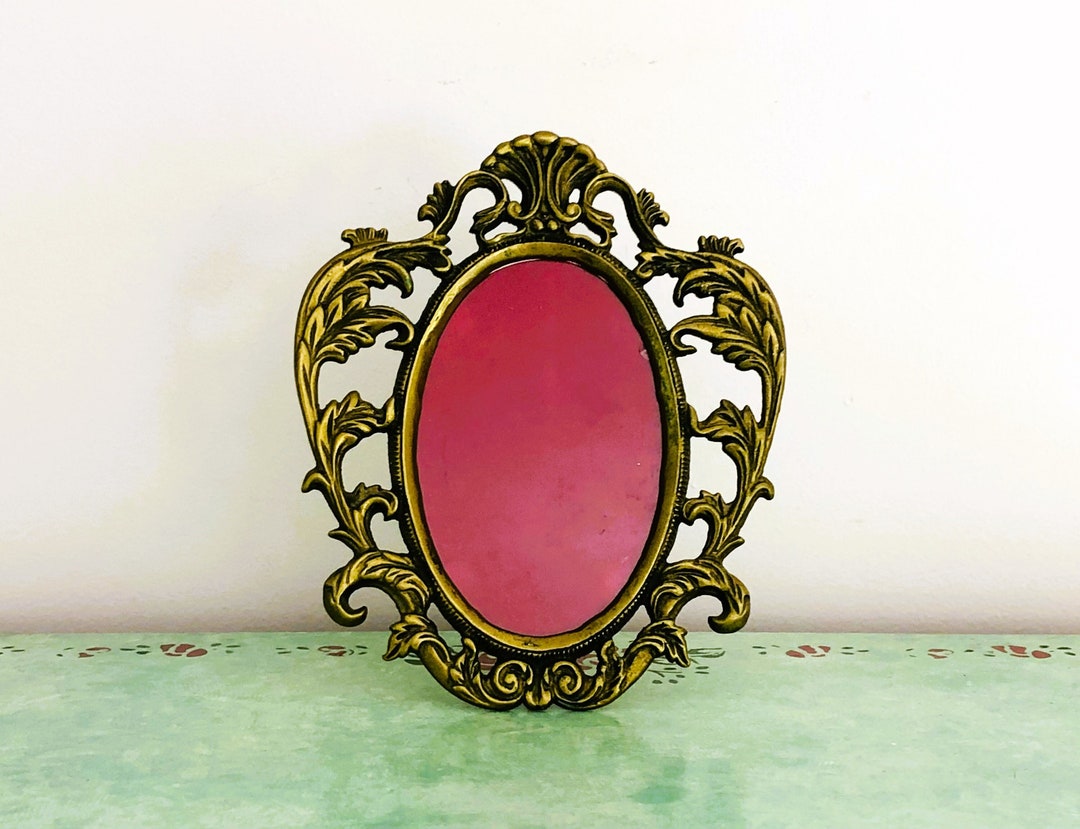 Vintage Gold Frame, Ornate Metal Frame, Cast Metal Frame, Tabletop ...