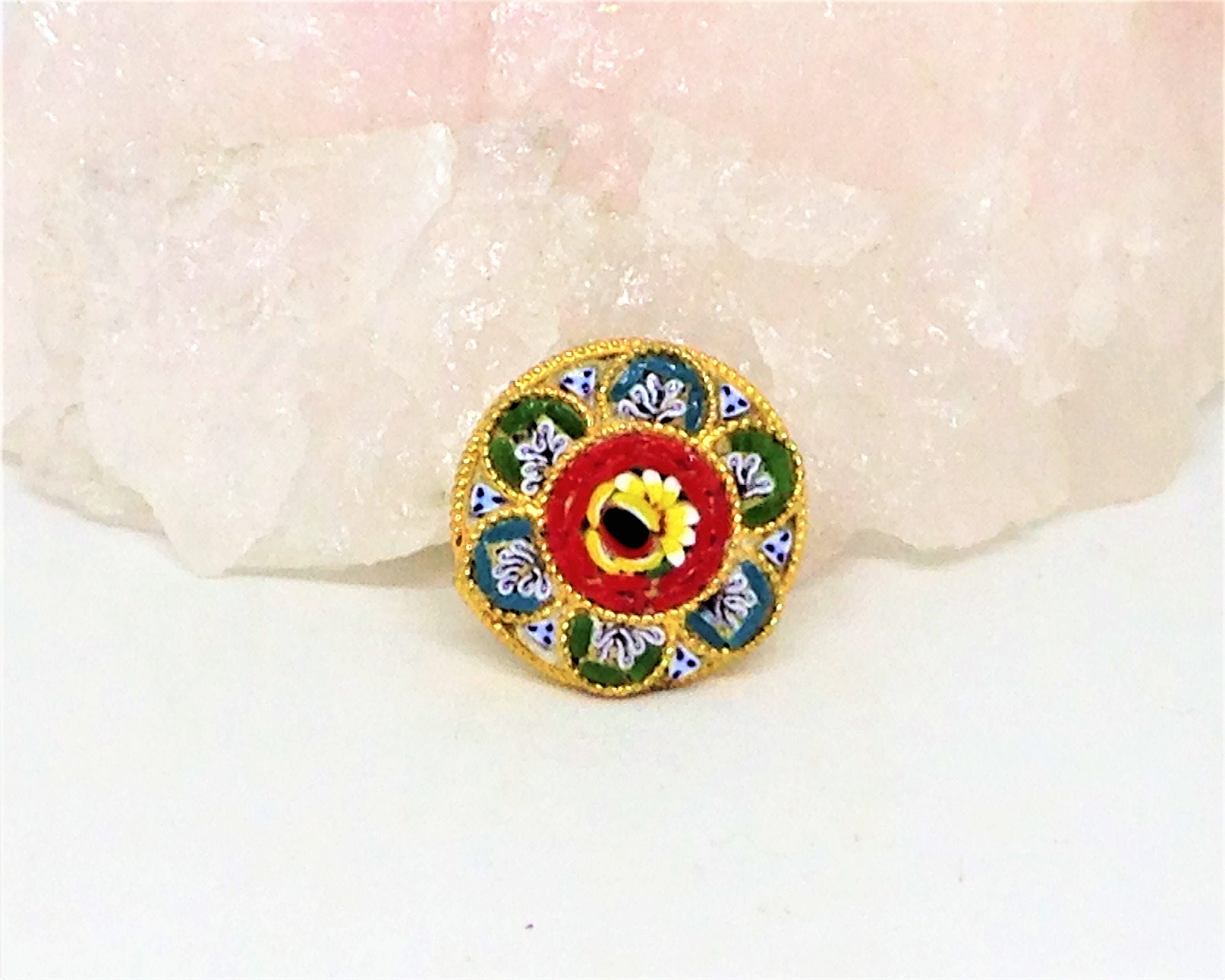 Vintage Brooch Mosaic Brooch Art Glass Brooch Italian - Etsy