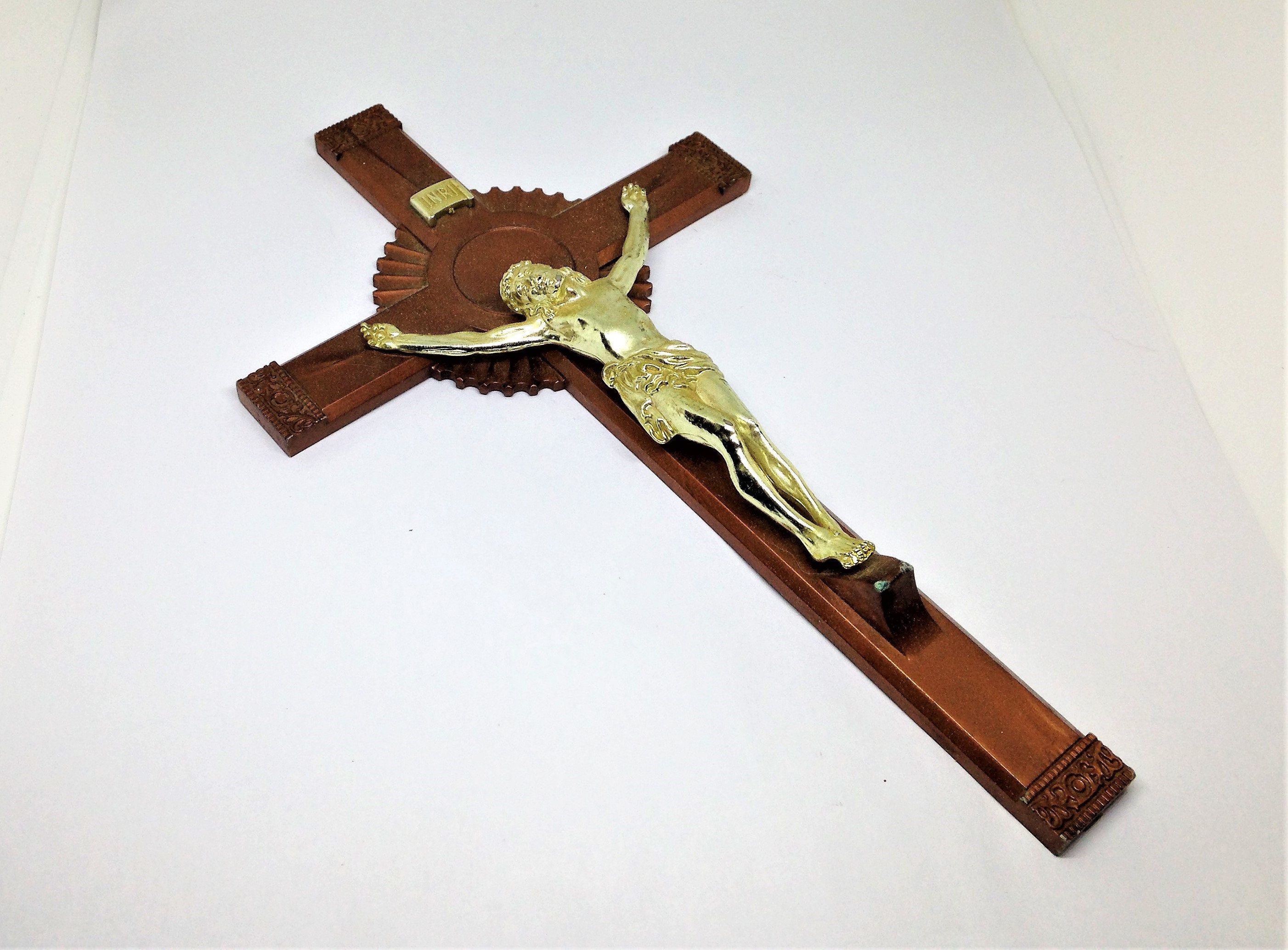 Vintage Plastic Crucifix Copper Crucifix Vintage Crucifix - Etsy