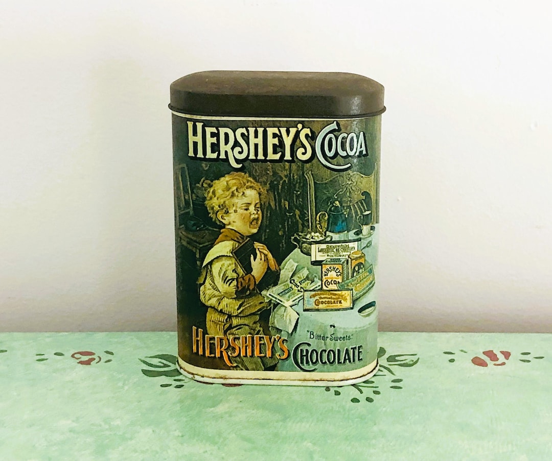 Vintage Hershey's Cocoa Tin, Hershey's Chocolate Tin, Oval Tin, Boy ...