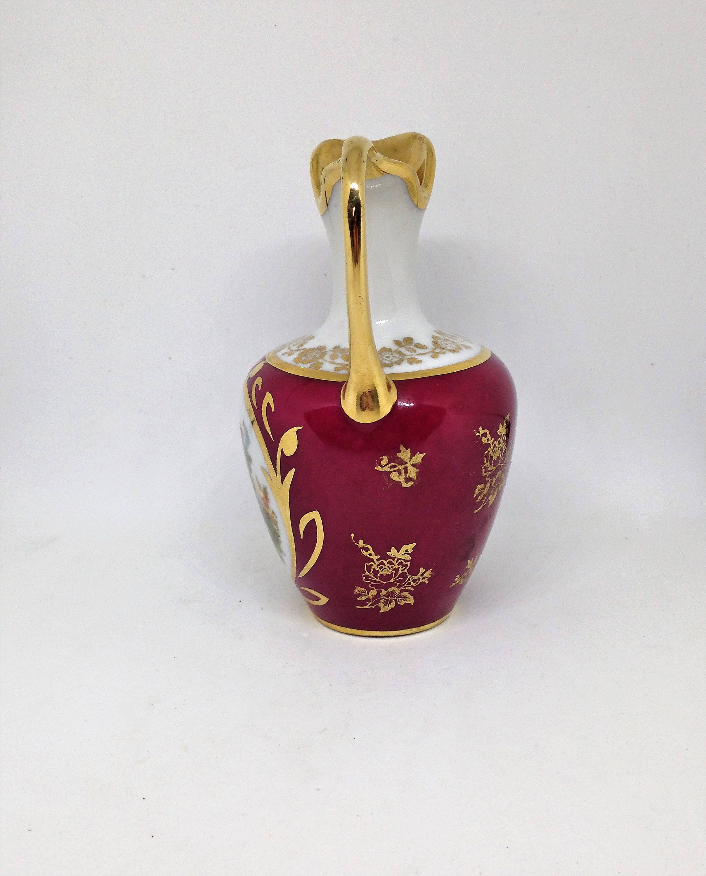 Limoges Victorian Pitcher Couple Courting Pitcher Burgundy - Etsy