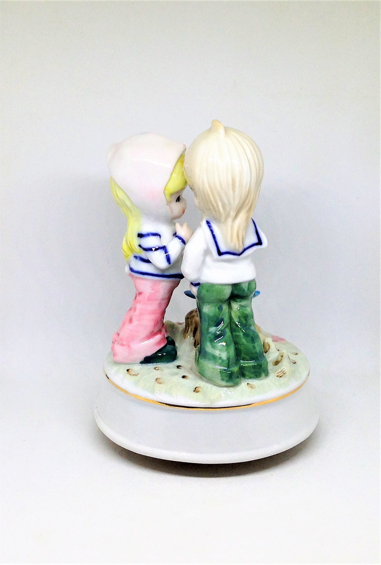 Vintage Music Box Musical Figurine Boy Girl Music Box - Etsy