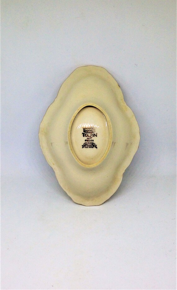 Vintage Tolpin Dish, Pink Rose Pin Dish, Gold Rim Dis… - Gem
