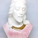 Vintage Porcelain Jesus Bust: White, Gold & Pink Figurine - Etsy