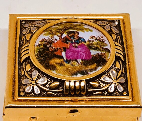 Vintage Pill Box, Victorian Pill Box, Hinged Pill box… - Gem