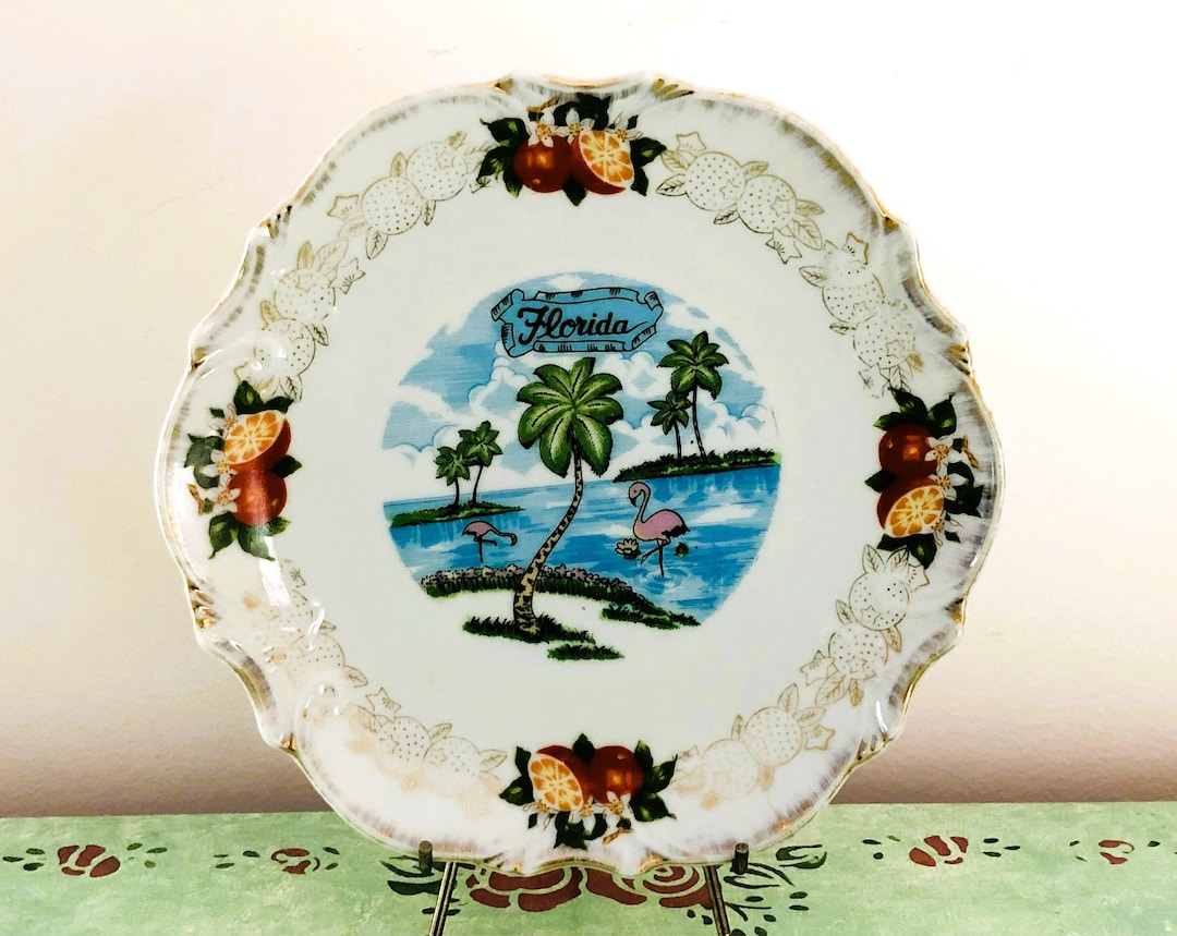 Vintage Florida Souvenir, Florida Decor, Florida Plate, Florida Display ...