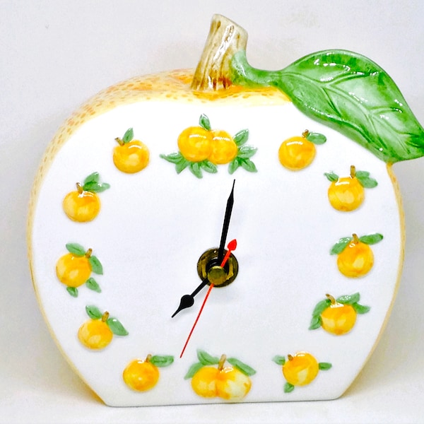 Orange Clock - Etsy