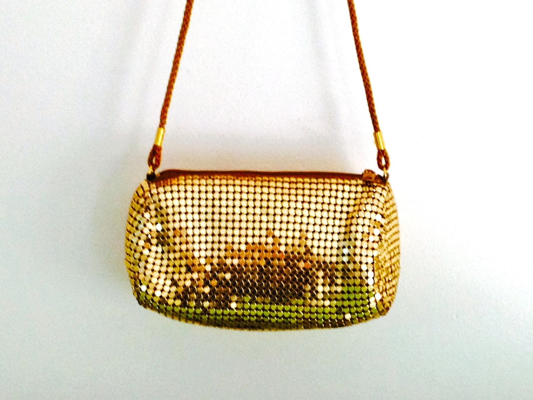 Vintage Mesh Handbag, Gold Metal Mesh Purse, Gold Mesh Handbag, Mesh ...
