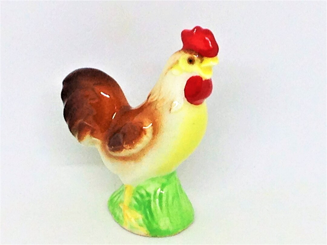 Vintage Rooster, Japan Rooster, Rooster Figurine, Rooster Statue, Tiny ...