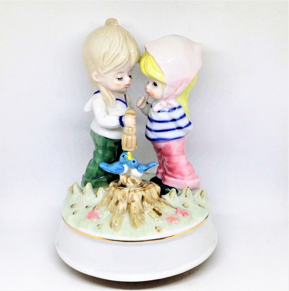 Vintage Music Box Musical Figurine Boy Girl Music Box - Etsy