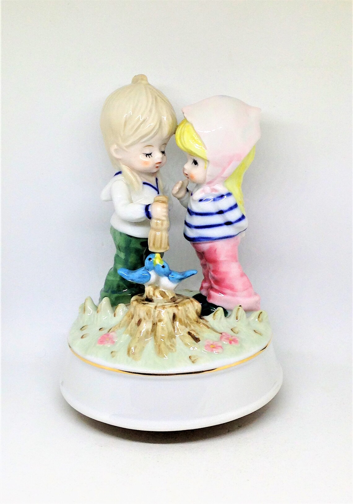 Vintage Music Box Musical Figurine Boy Girl Music Box - Etsy