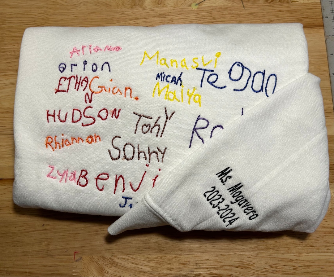 Teacher Gift Idea Custom Sweatshirt With Handwritten Note From Students ...