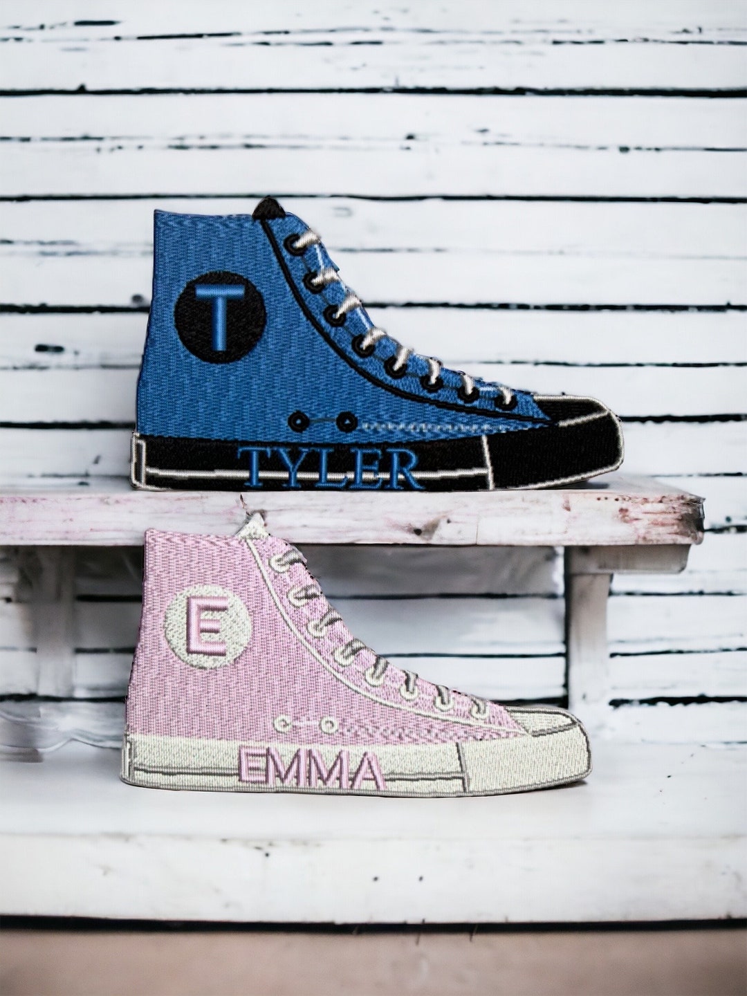 Sneaker Shoe Personalized With Name Custom Embroidered Patch, Iron On ...
