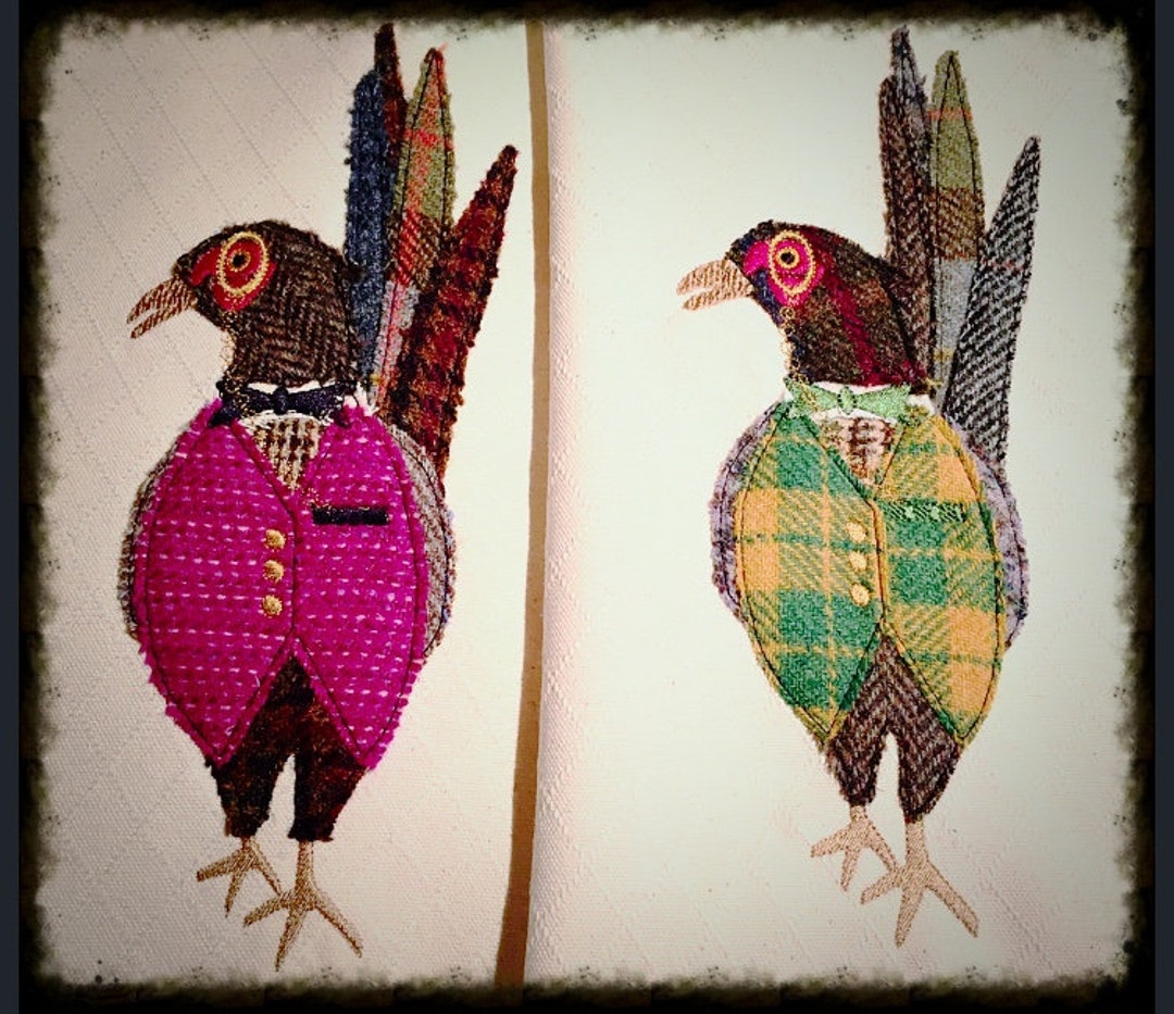 Phillip Monocle Pheasant in the Hoop Applique Embroidery Design - Etsy