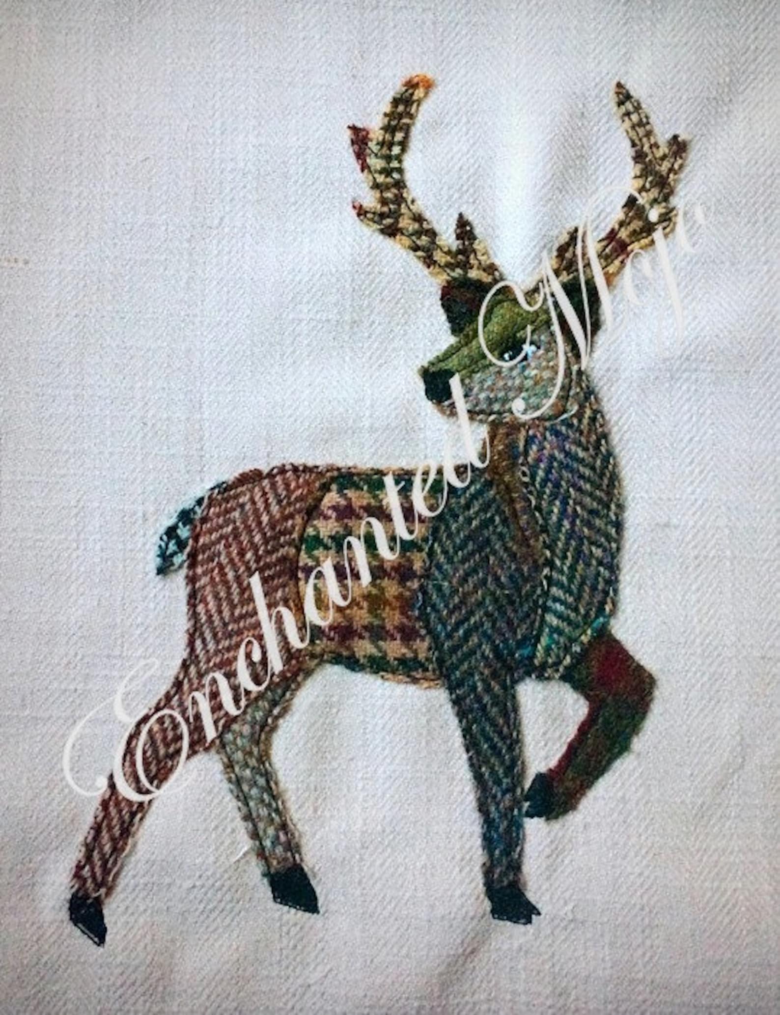 Raw Edge Stag Applique Embroidery Machine Design File Pes Exp - Etsy