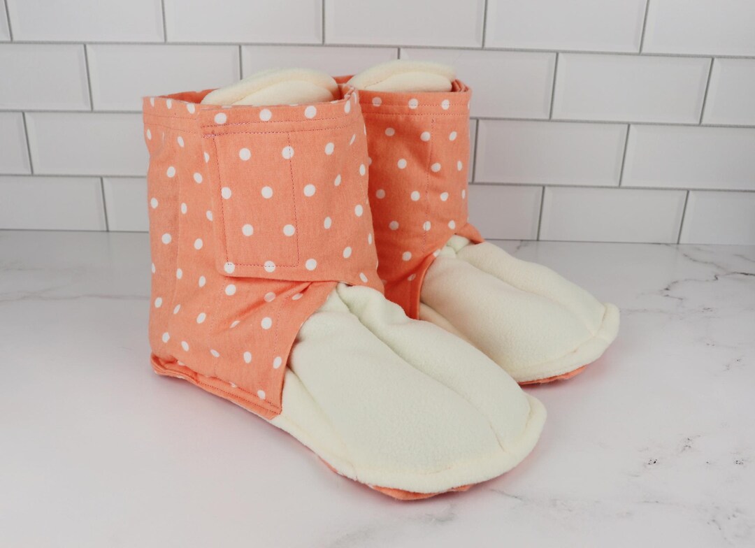Microwavable Heated Slipper Booties. Heating Pad for Foot Pain Relief ...