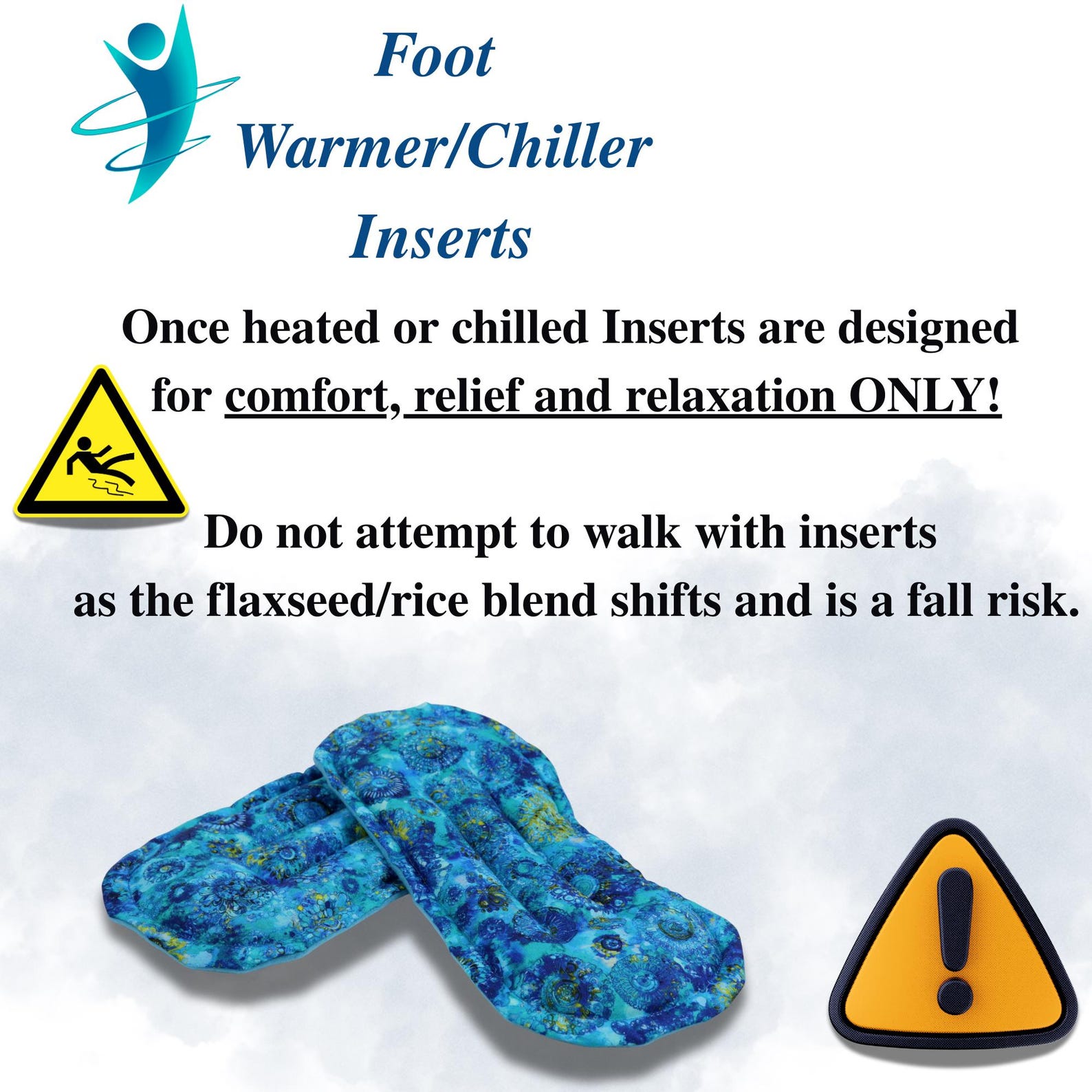 Microwavable, Foot Warmer Inserts for Slippers or Socks. Reusable, Heat ...