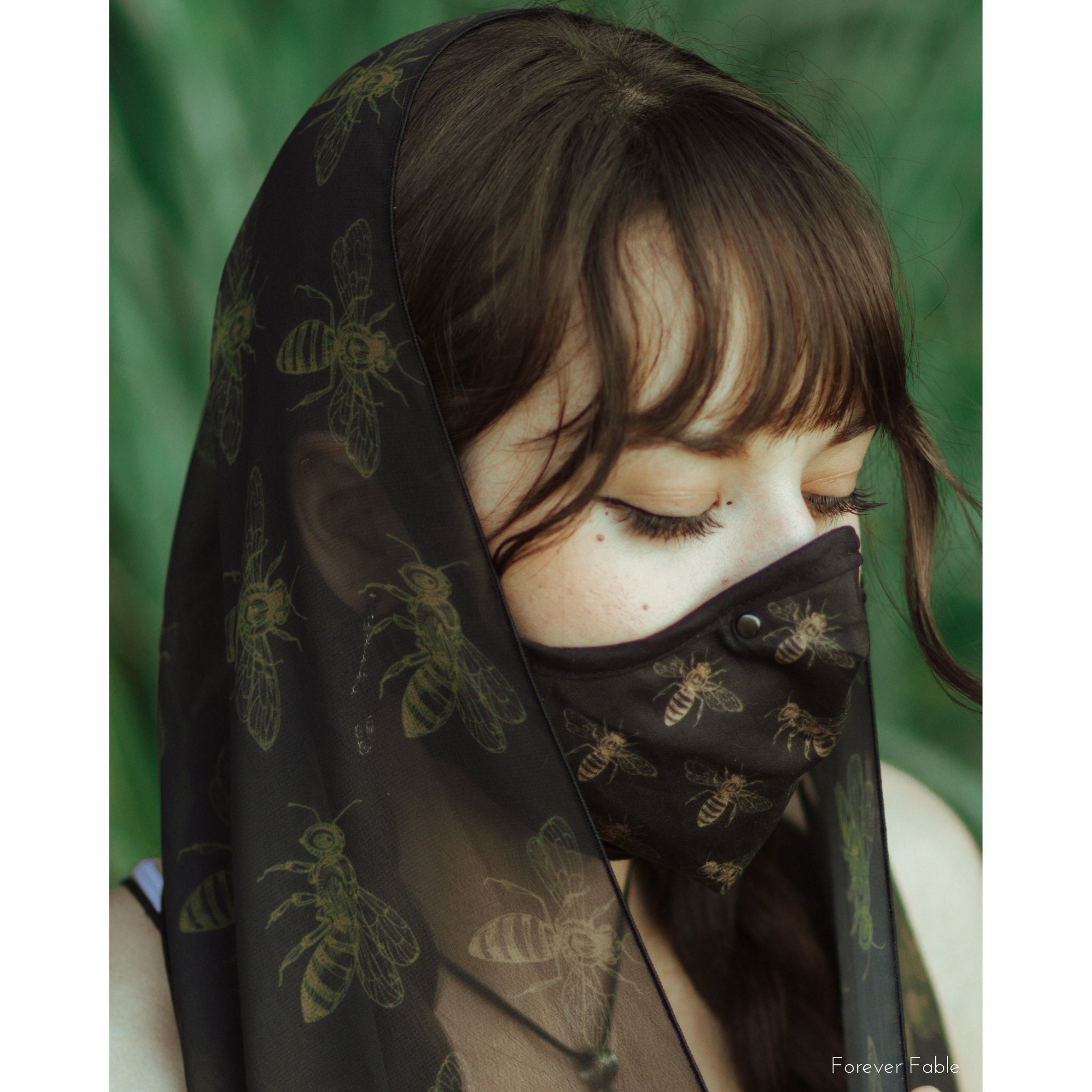 Save the Bees Scarf / Sheer Chiffon With Bumblebees / Oversized Scarf ...
