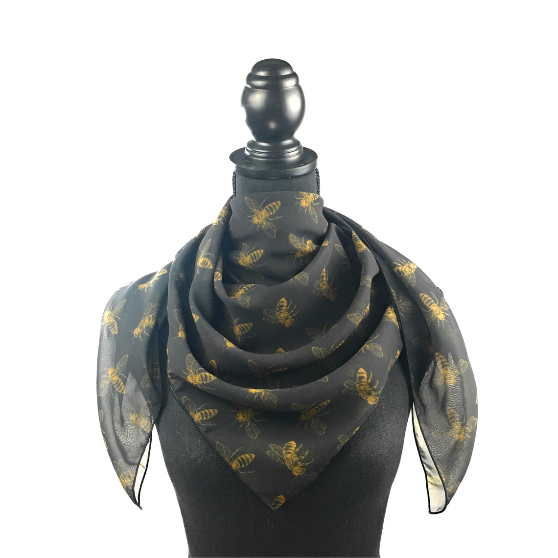 Save the Bees Scarf / Sheer Chiffon With Bumblebees / - Etsy