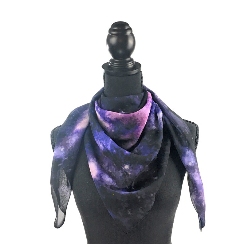 Celestial Galaxy Scarf / Sheer Chiffon Shawl Cape / Witchy Scarf ...