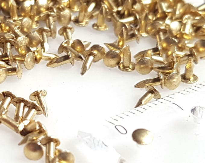 Solid Brass Tiny Nails 4-25mm 3/16 1 Tack Nails, Brads, Rivets 1.2mm 19 ...