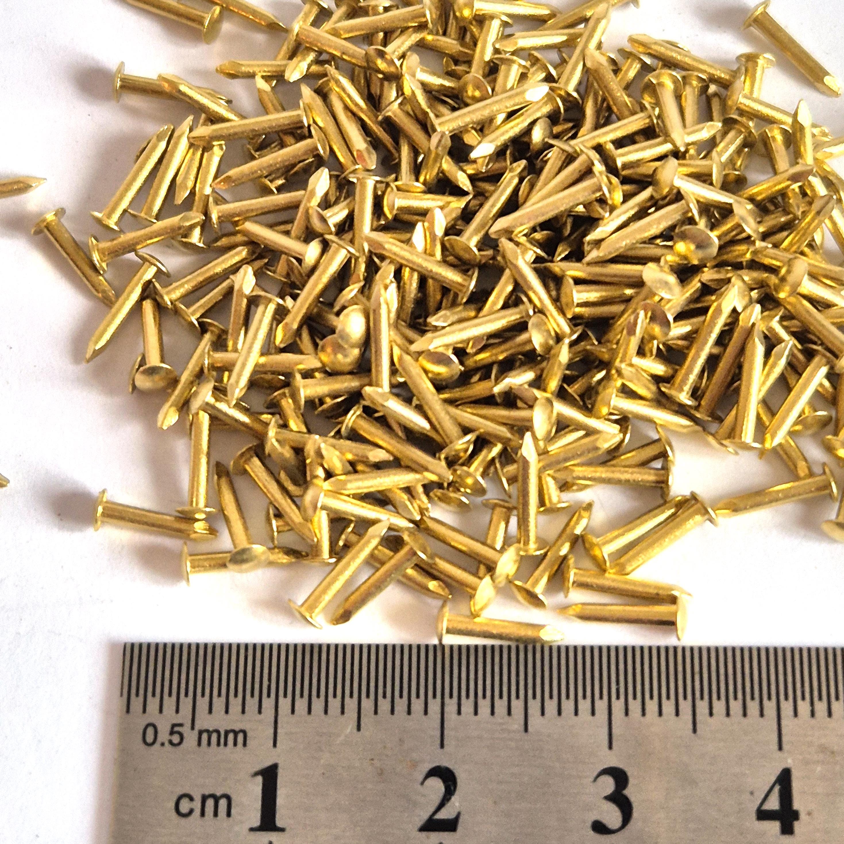 Solid Brass Nails #18 X 5/32" - 1" (1.2 X 4-25mm) Round Head, Golden ...