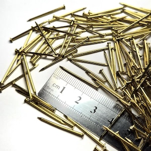 Solid Brass Nails #18 X 5/32" - 1" (1.2 X 4-25mm) Round Head, Golden ...